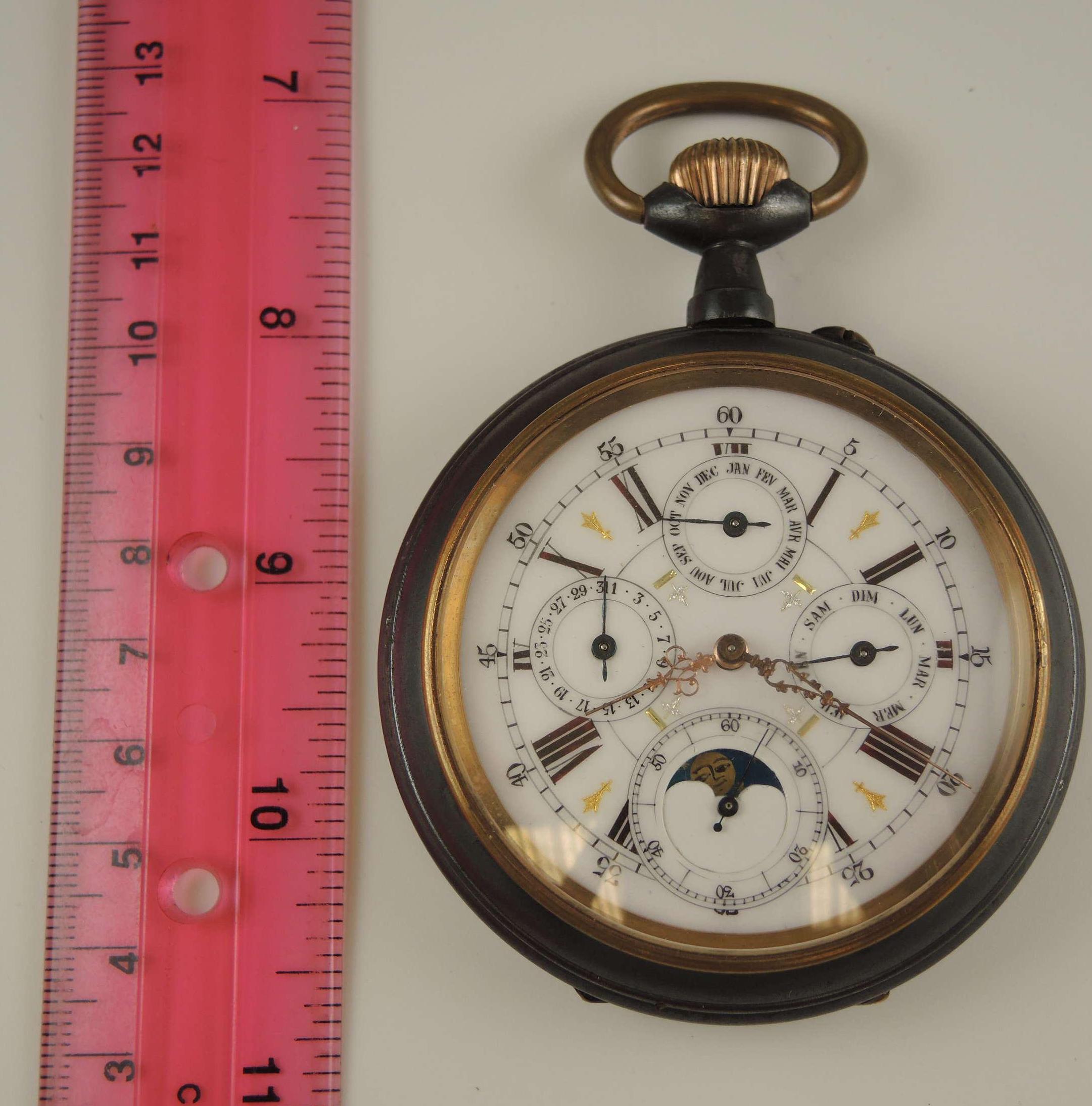 Giant Size Fancy Dial Moon Phase Calendar Pocket Watch C1890 - Etsy