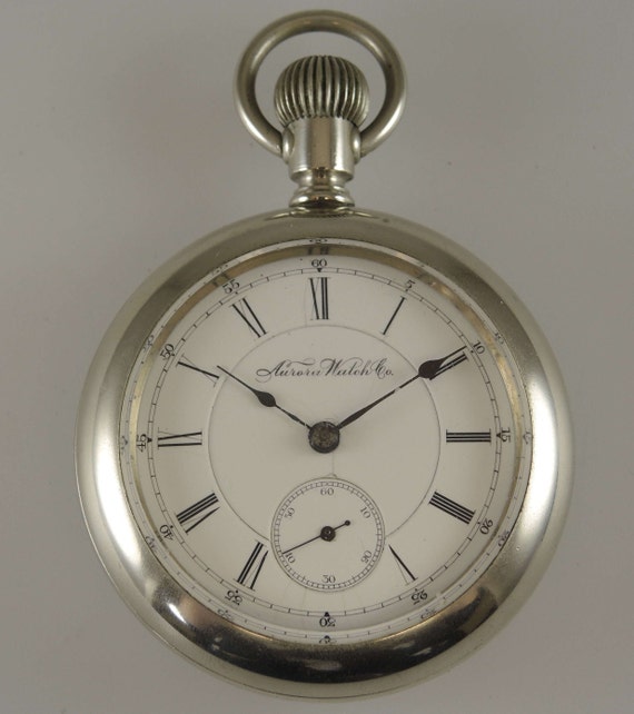 18s 11J Aurora Pocket Watch, 18s 11J Aurora Pocket Watch,