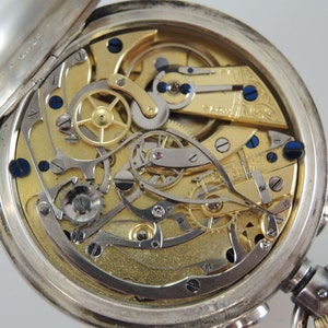 Swiss Silver Split Seconds Chronograph Pocket Watch. Rattrapante C1910 ...