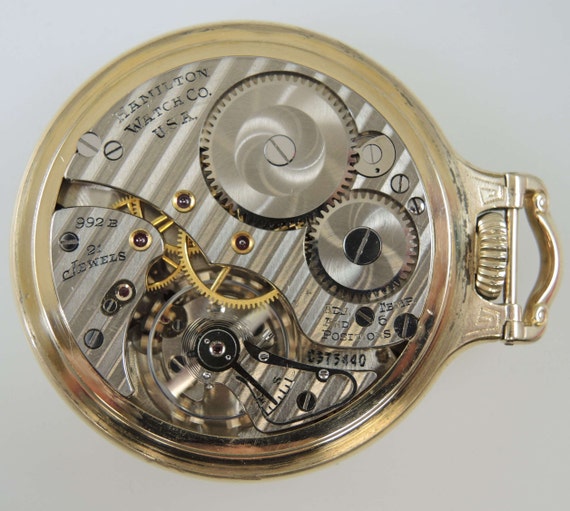 16s 21J Hamilton 992B Railroad pocket watch with box … - Gem
