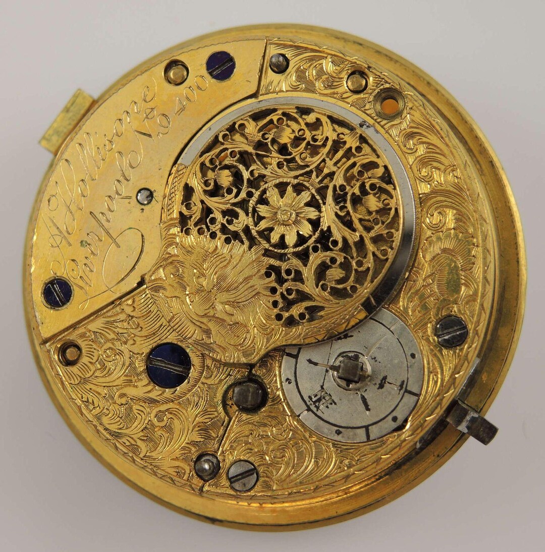 Georgian VERGE Fusee Pocket Watch Movement. Hollisone, Liverpool C1810 ...