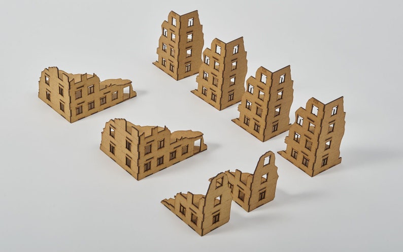 MDF SMALL RUINS Set 28mm - Bolt Action W40K - Terrains4games Laser Cut ...
