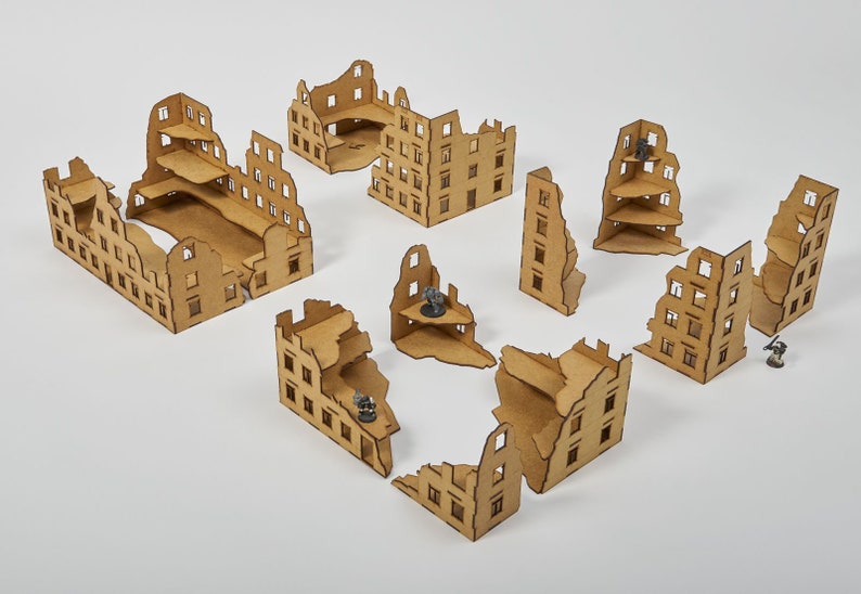 MDF LARGE RUINS Set 28mm - Bolt Action W40K - Terrains4games Laser Cut ...