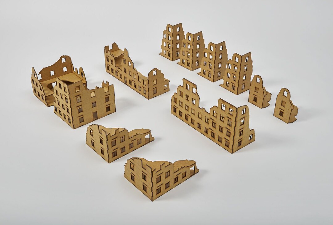 MDF LARGE RUINS Set 28mm - Bolt Action W40K - Terrains4games Laser Cut ...