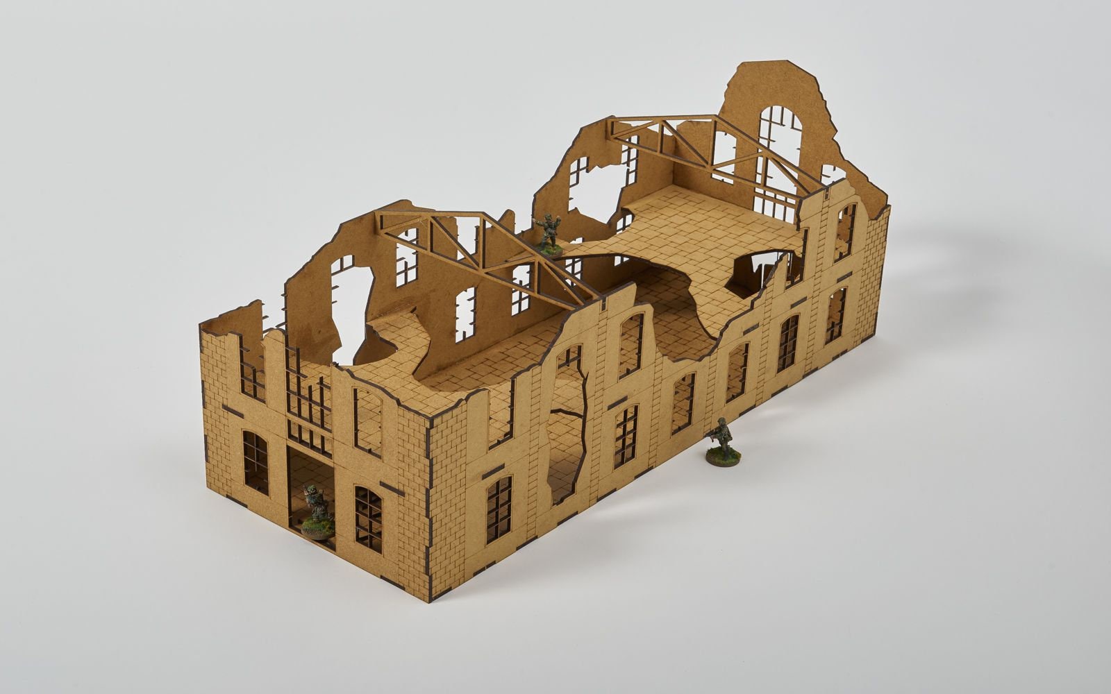 Mdf SMALL RUINED FACTORY 28m Bolt Action W40K Terrains4games Laser Cut ...