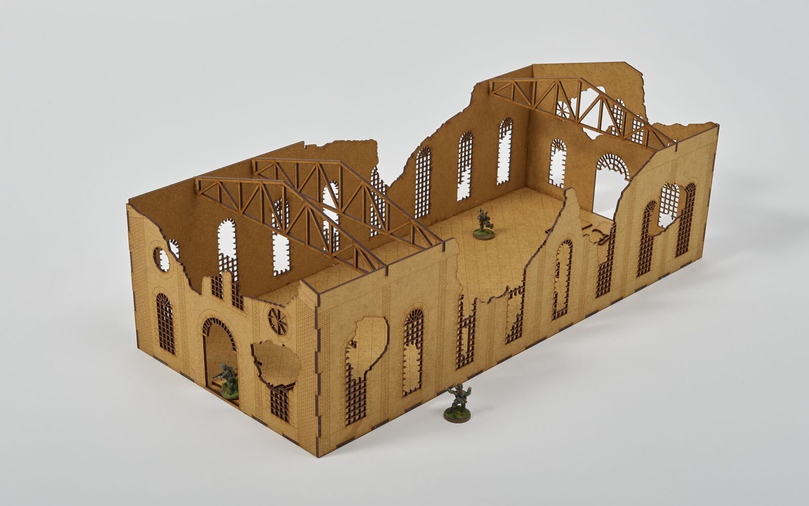 Mdf LARGE RUINED FACTORY 28m Bolt Action W40K Terrains4games Laser Cut ...