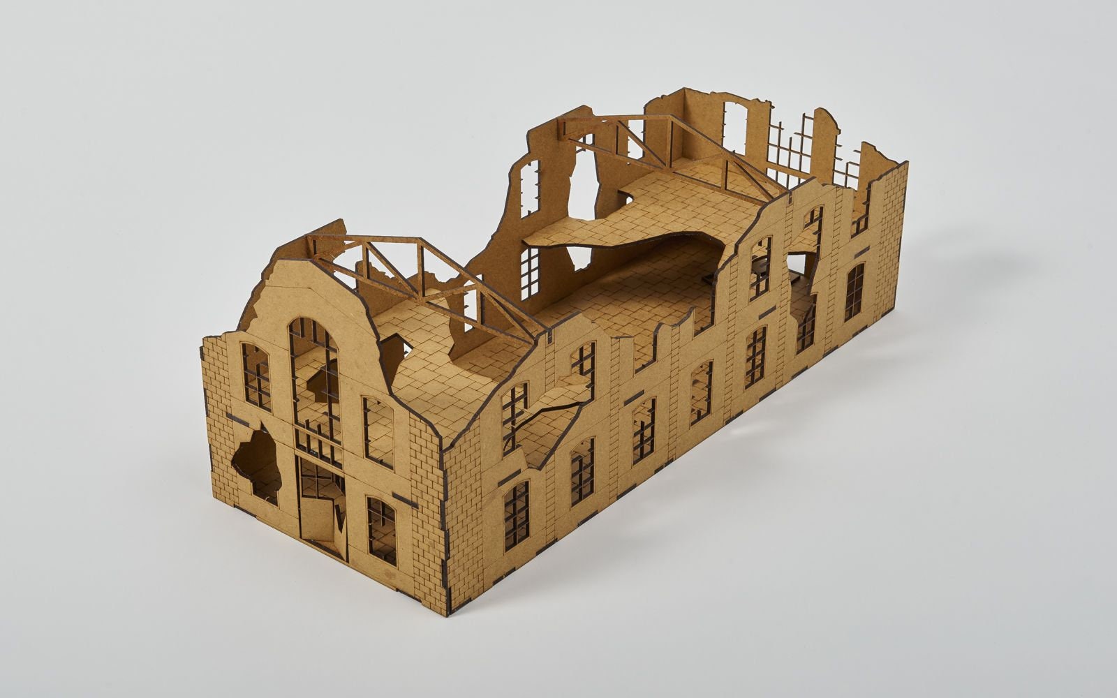 Mdf SMALL RUINED FACTORY 28m Bolt Action W40K Terrains4games Laser Cut ...