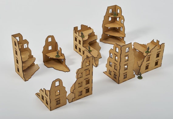 MDF SMALL RUINS Set 28mm Bolt Action W40K Terrains4games | Etsy