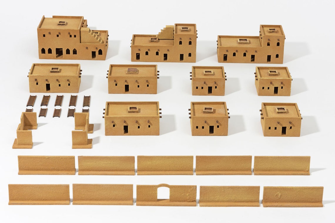 MDF DESERT CITY Set 10 Buildings 15mm Scale Unpainted - Etsy UK