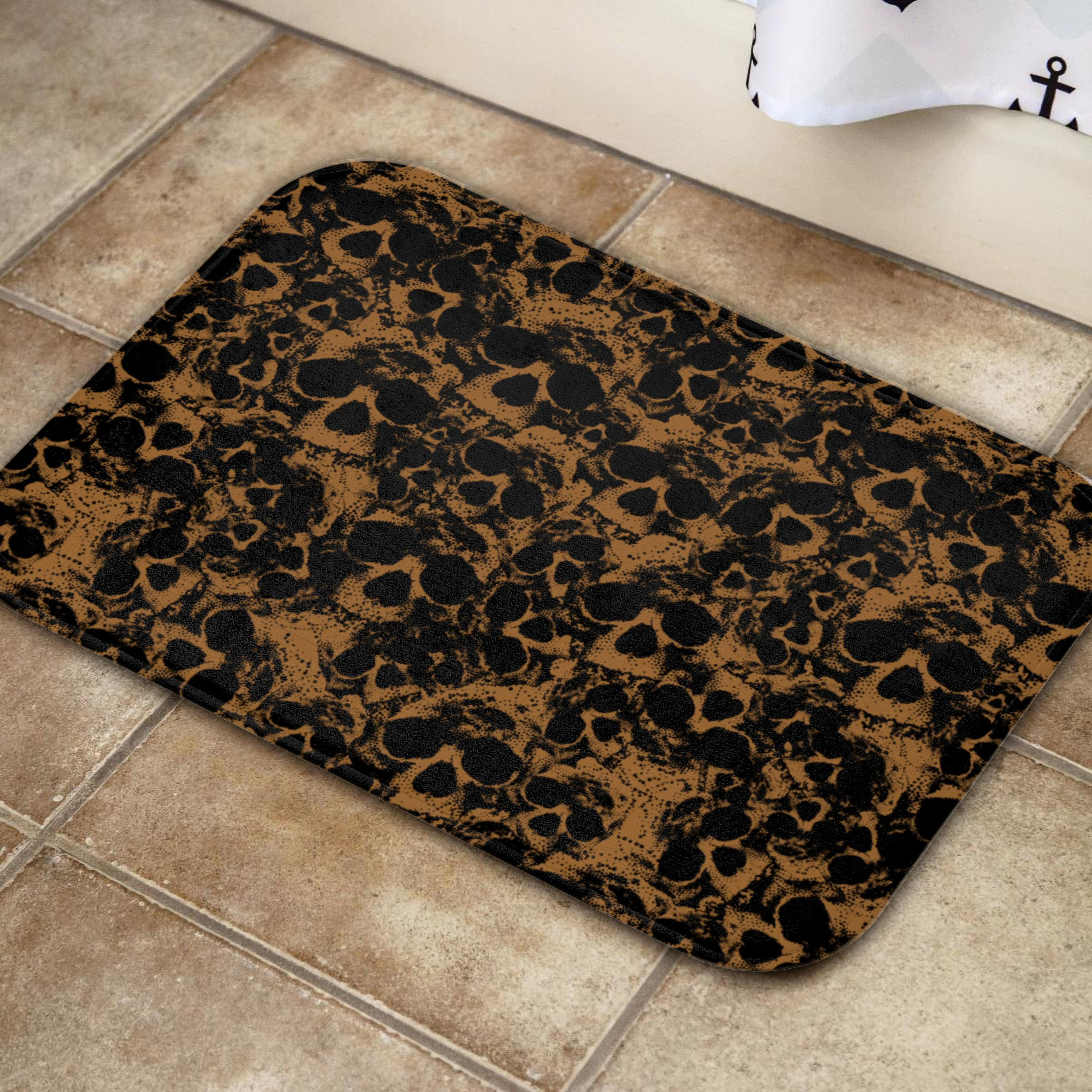 Skull Goth Bath Mat Gothic bathroom decor Punk bath rug - Etsy.de