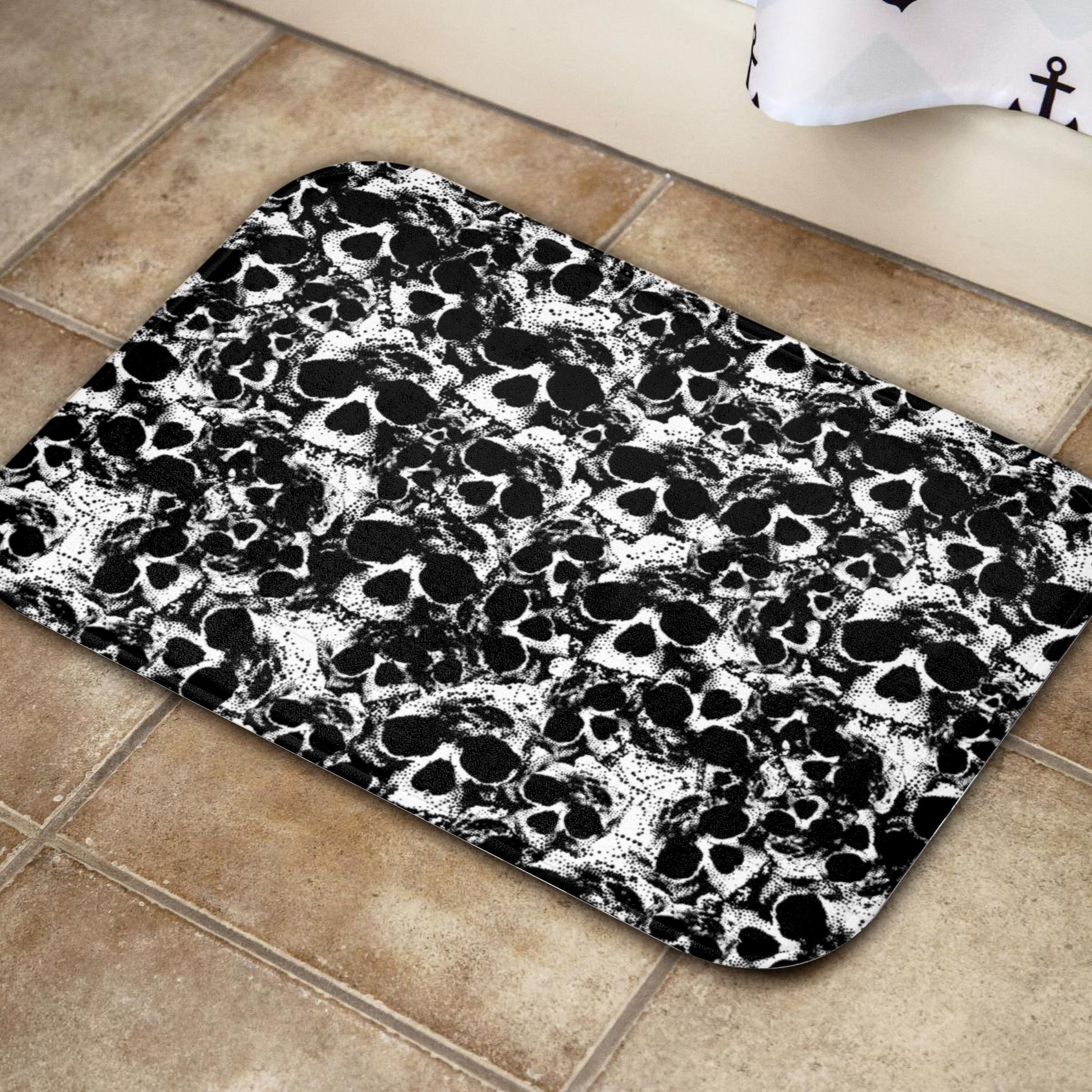 Skull Goth Bath Mat Gothic bathroom decor Punk bath rug - Etsy.de