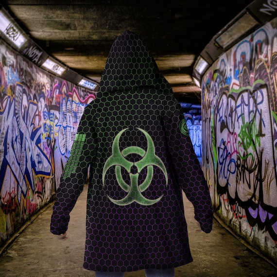 Cybergoth Clothing Festival Hooded Cloak Techwear Cyberpunk - Etsy