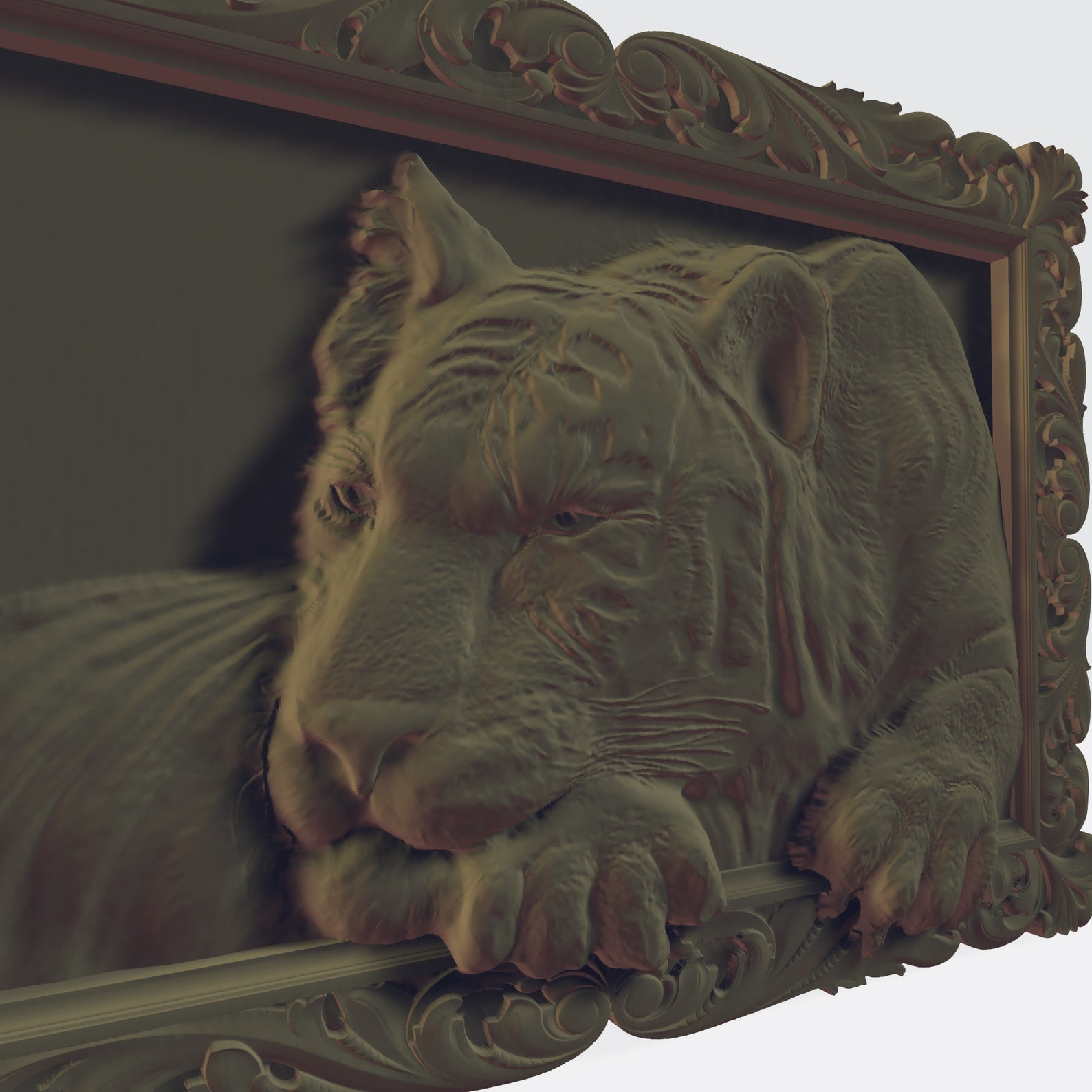 Tiger 3d STL Animal Model For CNC panno Router files Carving | Etsy