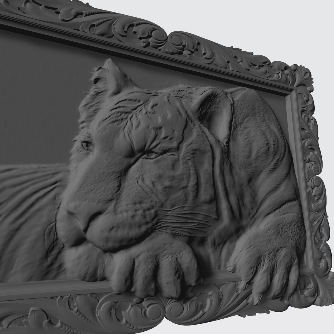 Tiger 3d STL Animal Model For CNC panno Router files Carving | Etsy