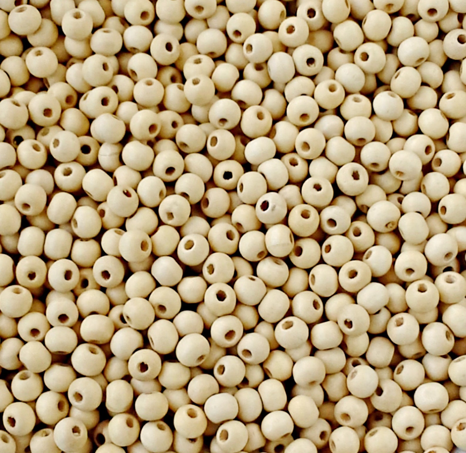 6 Mm Small Round Wooden Beads, Natural Wood, Pack of 100 Pcs, Mini ...