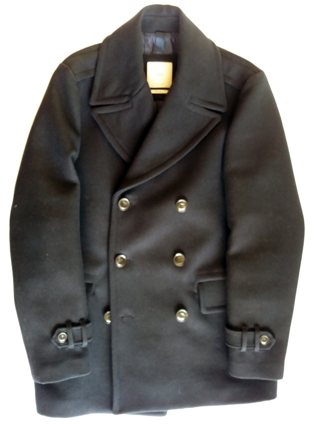 Pea Coat Navy Mango Wool Jacket. - Etsy