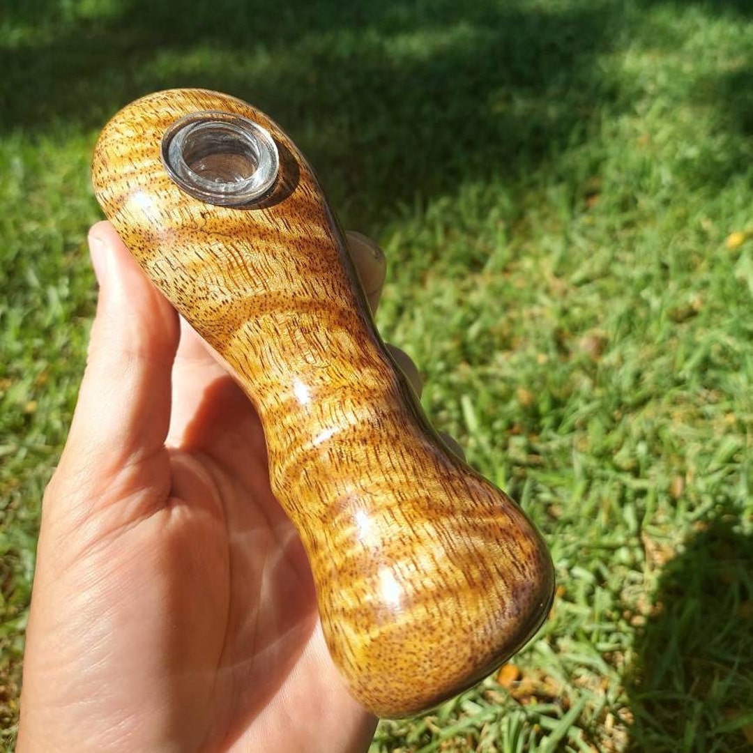 Mango Wood Pipe With Glass Screen and Mouthpiece Filtering System ...