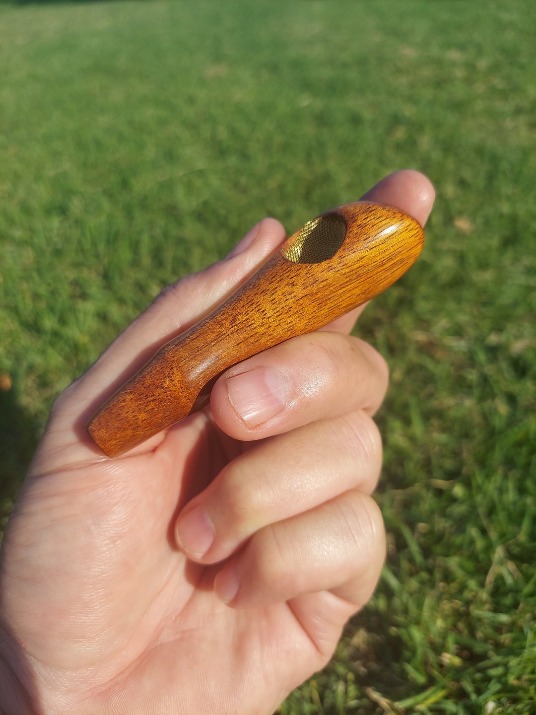 Small Koa Wood Pipe. Discrete Wood Pipe With Screen. A Pocket Pipe Made ...
