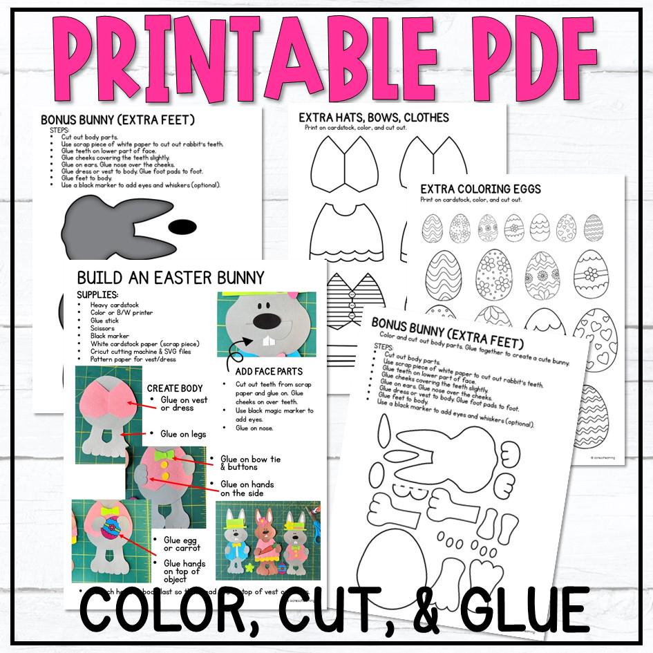 Build an Easter Bunny Printable Kid's Art Project, Spring Classroom ...