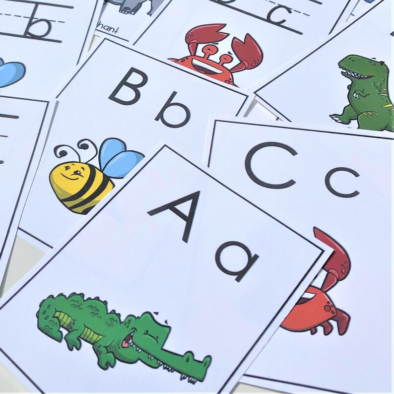 Animal Alphabet Wall Flashcards ABC Flashcards Nursery Wall Cards ...