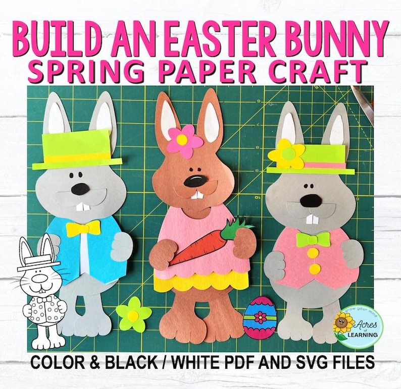 Build an Easter Bunny Printable Kid's Art Project, Spring Classroom ...