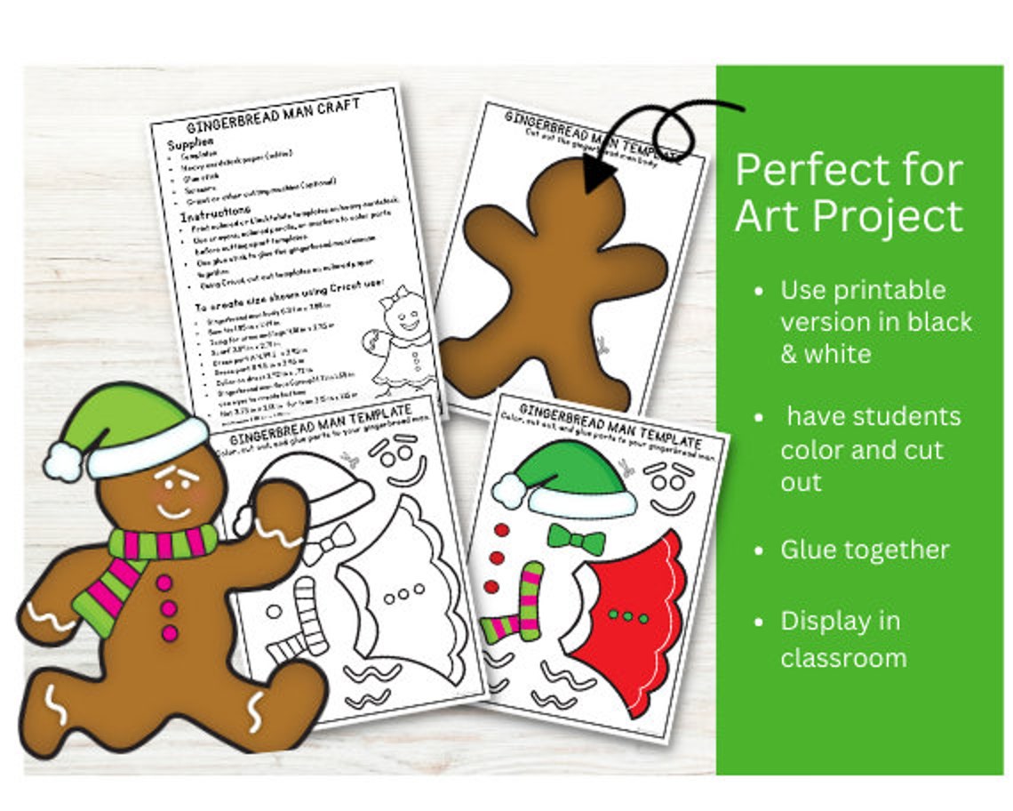 Build a Gingerbread Man Paper Craft for Kids | Christmas Printable ...