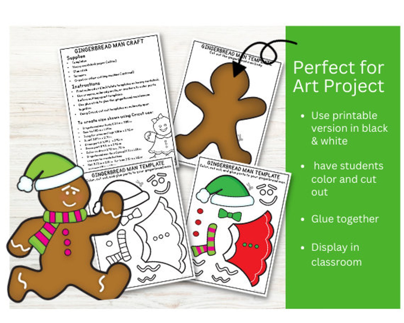 Gingerbread Man Craft for Kids Christmas Printable Template and SVG ...