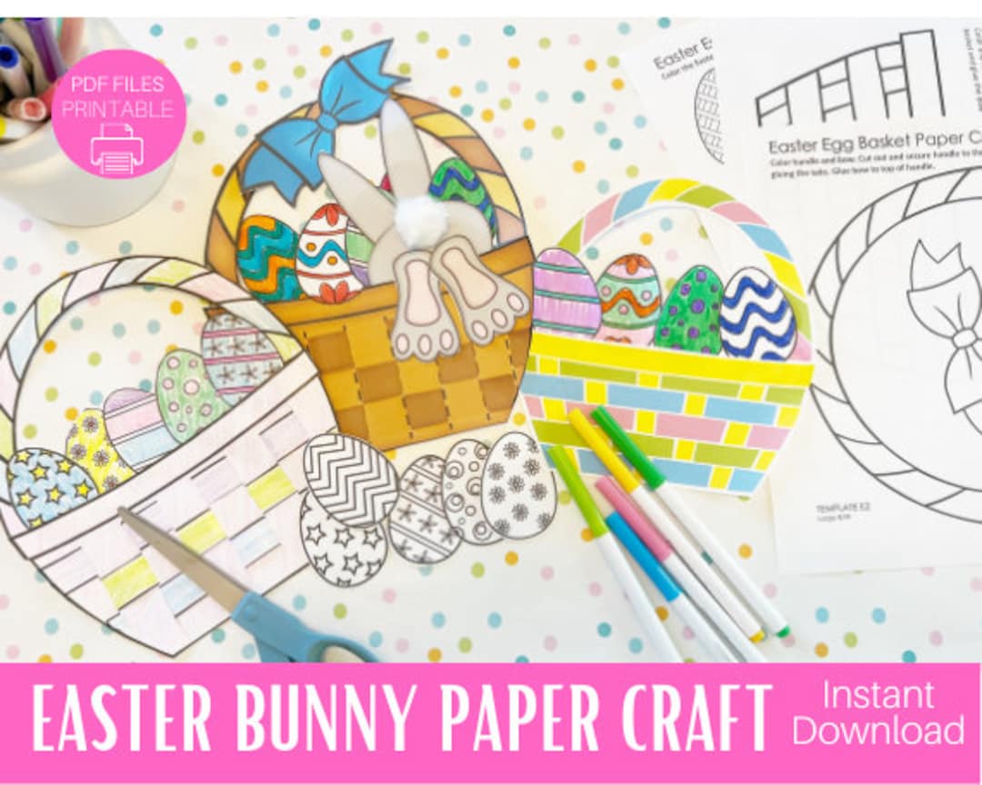 Easter Bunny Paper Craft Easter Basket Art Project - Etsy