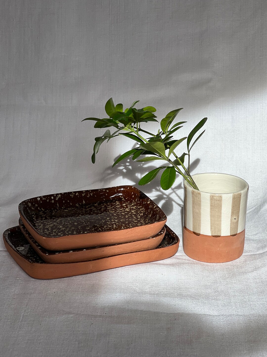 Rectangular Glazed Terracotta Serving Dish - Etsy