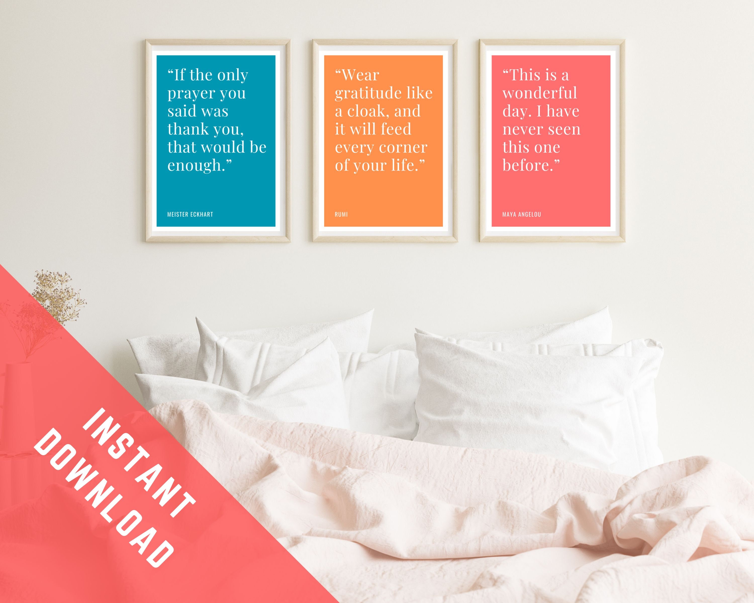 Printable Gratitude Quotes Printable Wall Art Set of 3, Gratitude ...