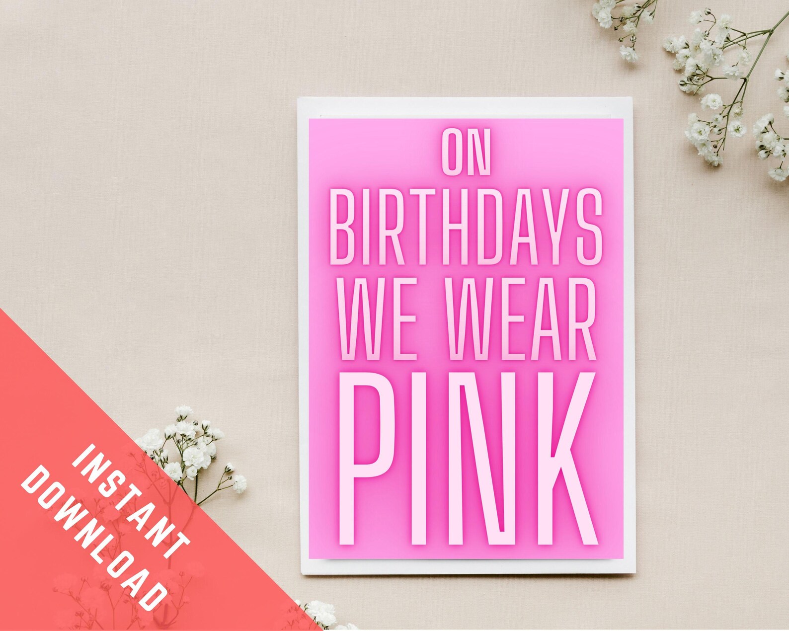 On Birthdays We Wear Pink. Mean Girls Musical Birthday Card. Funny ...