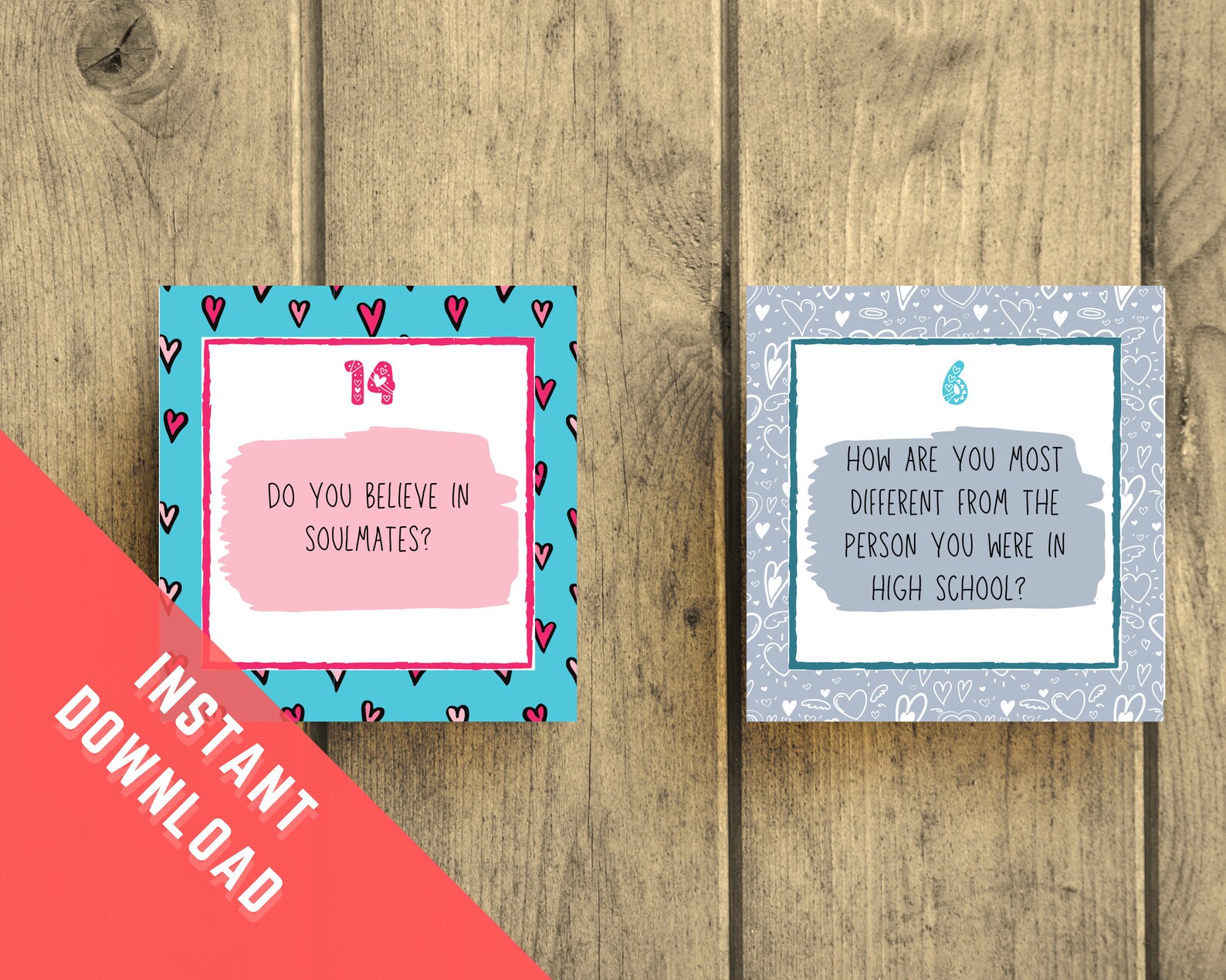100 Printable Conversation Cards. Relationship Question Cards With ...