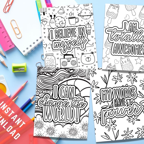 Affirmations for Girls Coloring Book - Etsy