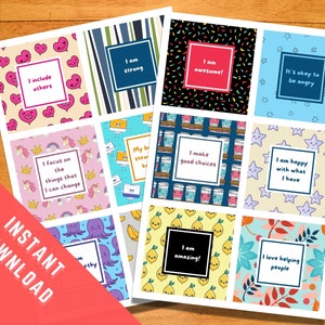Set of 60 Fun Printable Kids Affirmation Cards |children's Positive ...