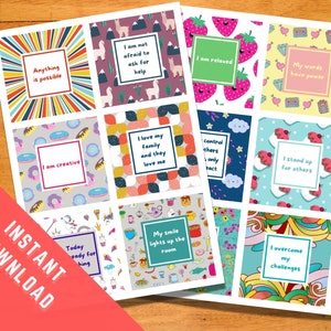 Set of 60 Fun Printable Kids Affirmation Cards |children's Positive ...