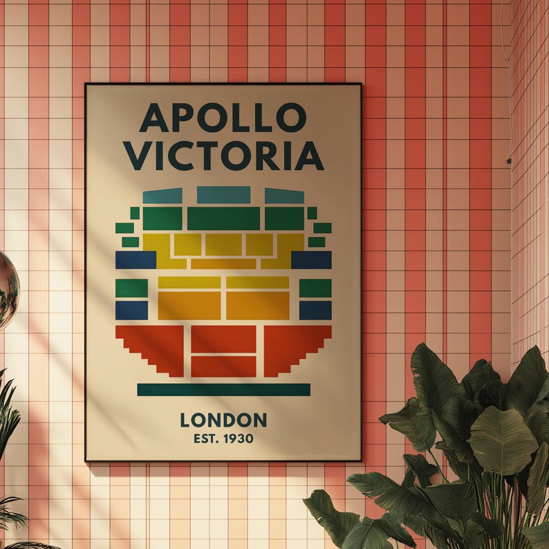 Apollo Victoria Theatre Seating Plan Poster | Retro London West End ...