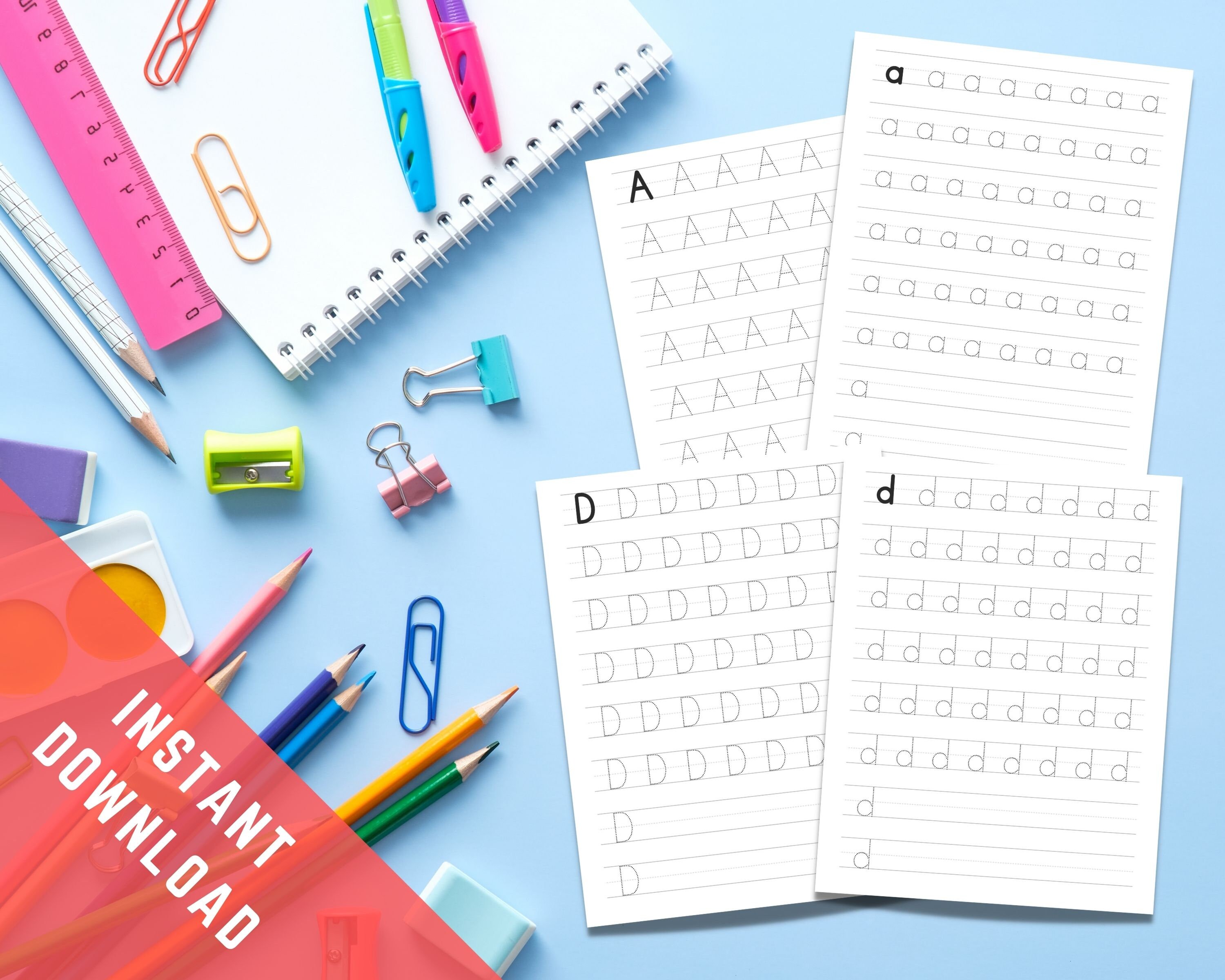 BUNDLE Letter Tracing and Alphabet Printable Worksheets. - Etsy