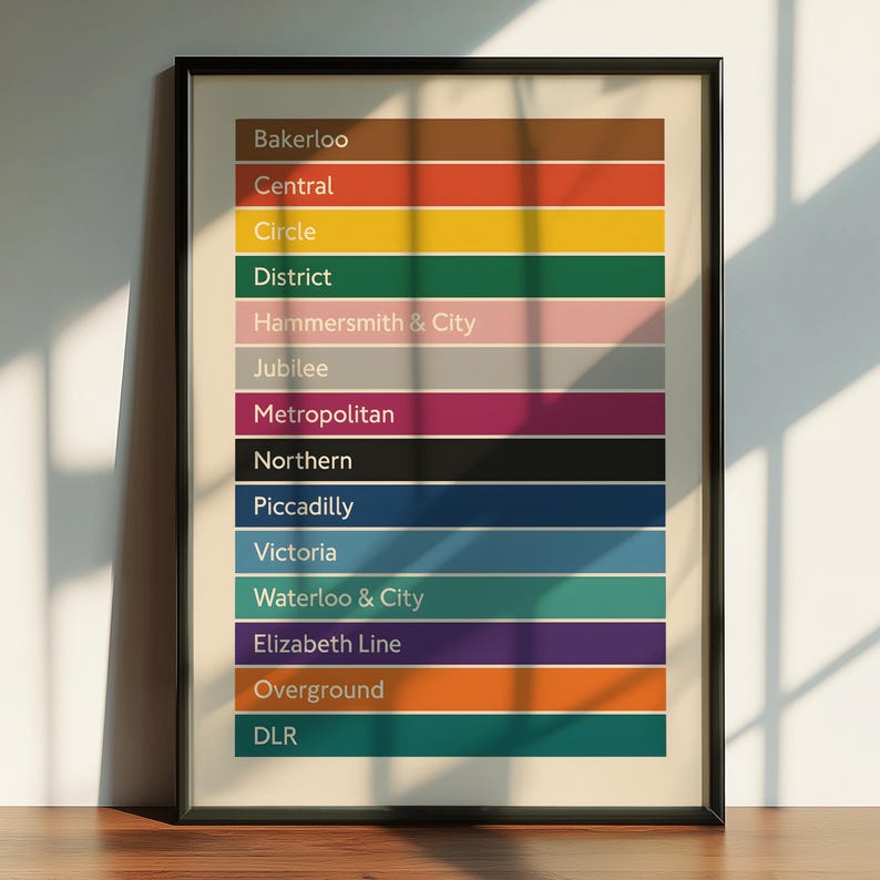 London Underground Map Art Print: Minimalist Subway Lines Poster - Etsy UK