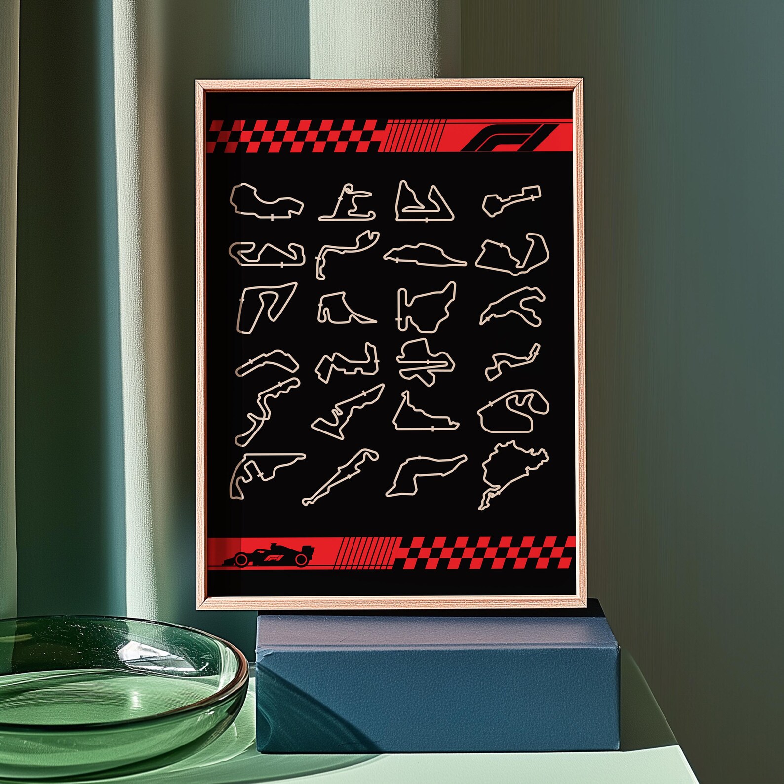Formula 1 Race Track Layout Poster, Modern F1 Wall Art, Motorsport ...