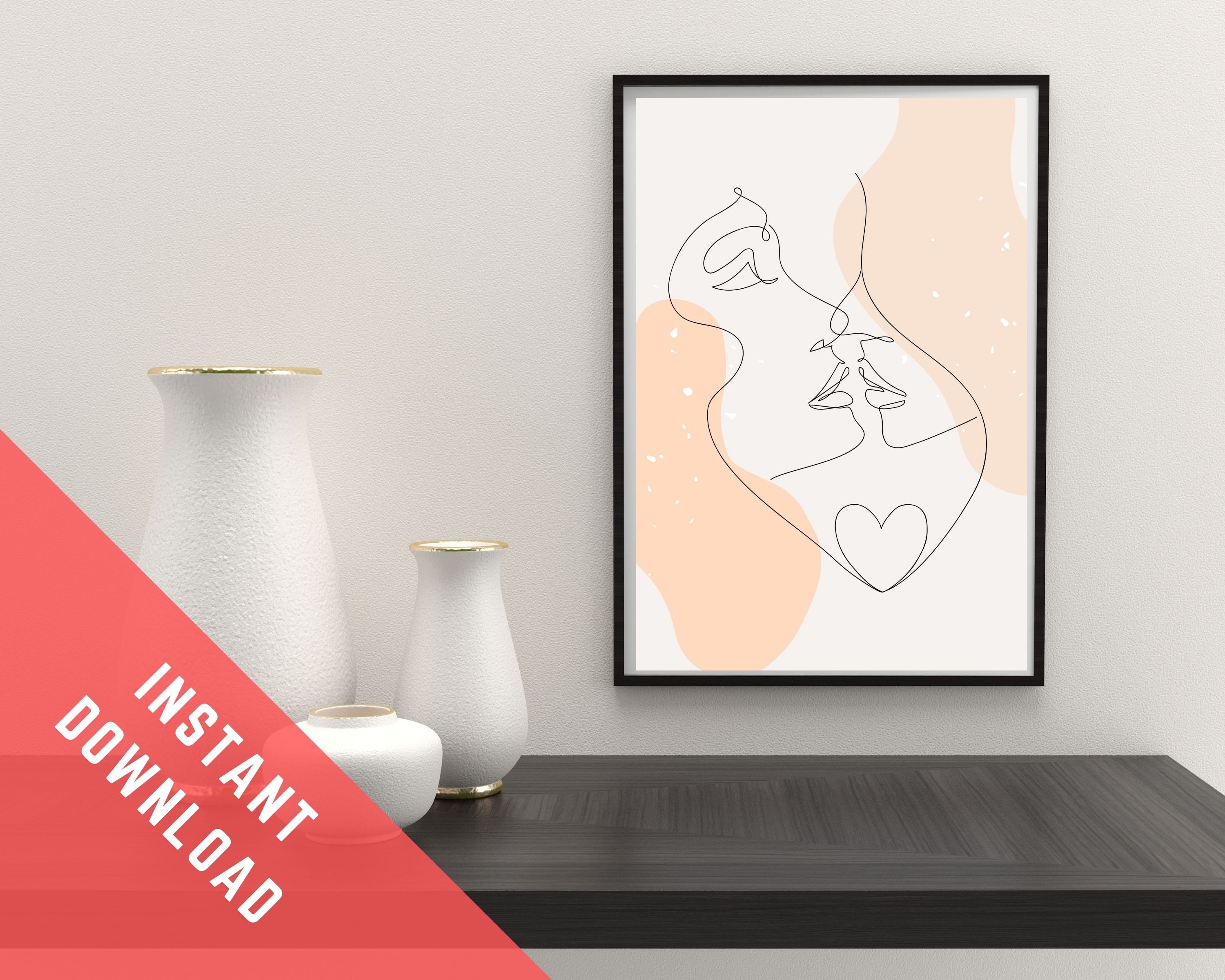 Printable LGBTQ Line Art Print Instant Download. Boho Color Pallett ...