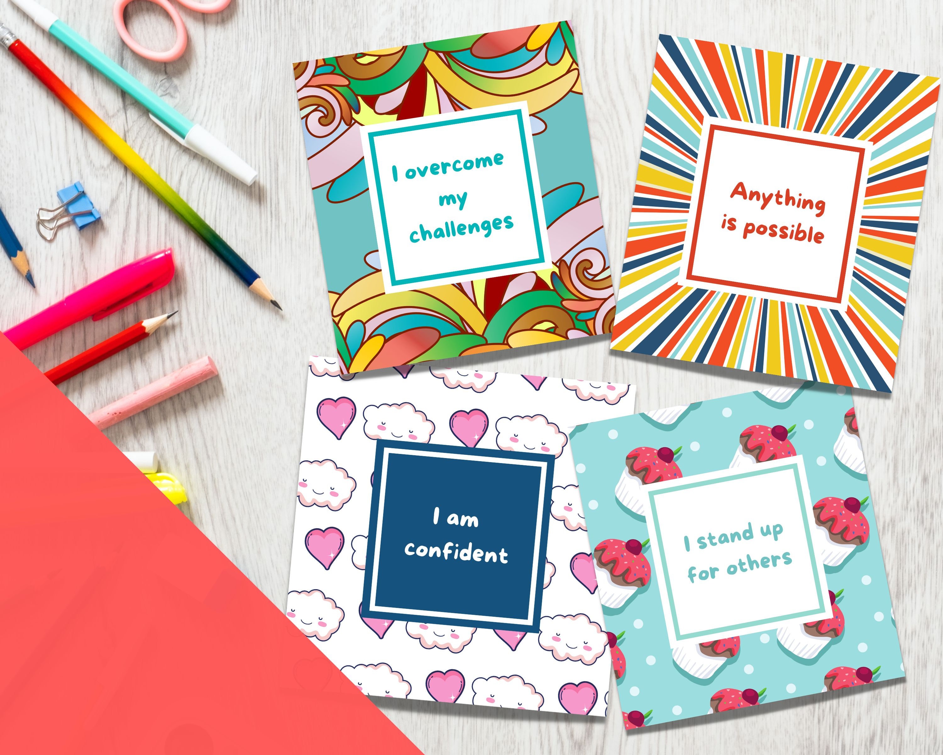 Set of 60 Fun Printable Kids Affirmation Cards |children's Positive ...