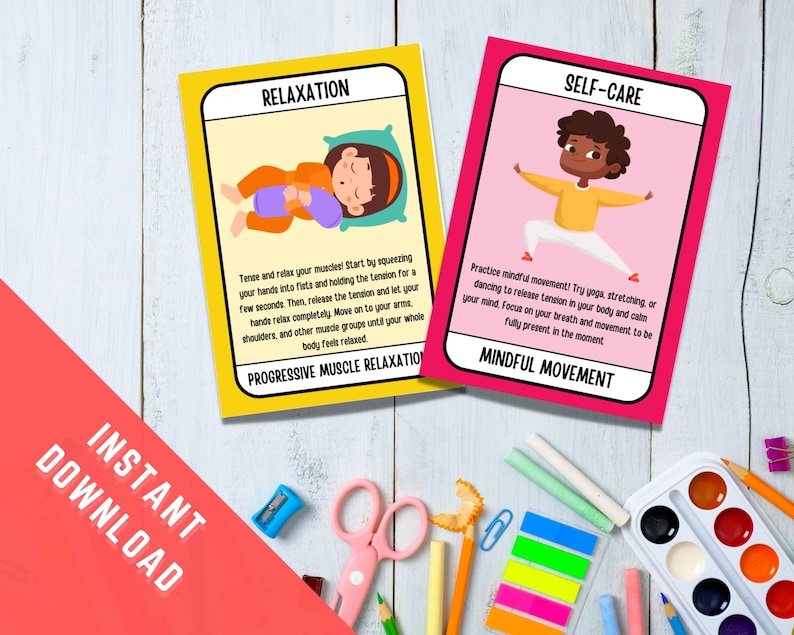 Printable Anxiety Coping Cards for Kids, Grounding Cards, Anxiety Cards ...