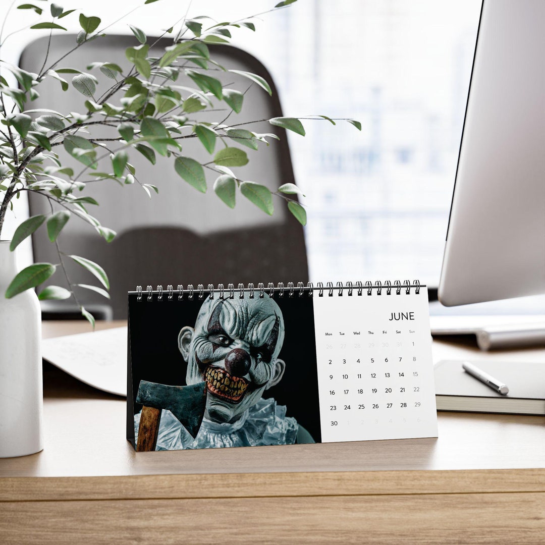 Terrifying Clowns Desk Calendar 2025 Creepy Circus-inspired Horror Gift ...