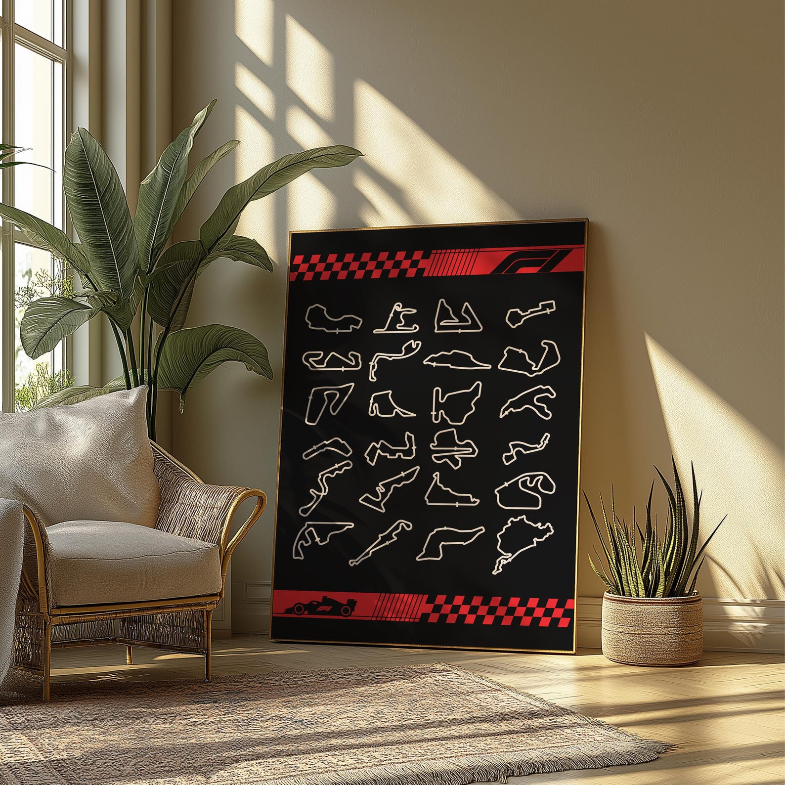 Formula 1 Race Track Layout Poster, Modern F1 Wall Art, Motorsport ...