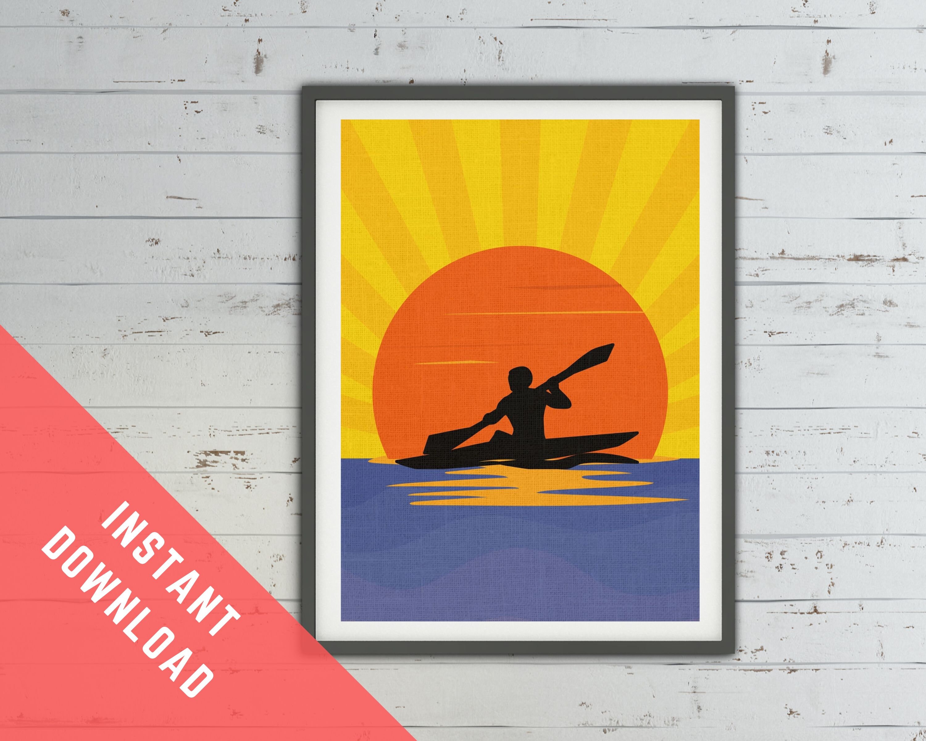 Instant Download Printable Kayak Print. Abstract Paddleboard Art ...