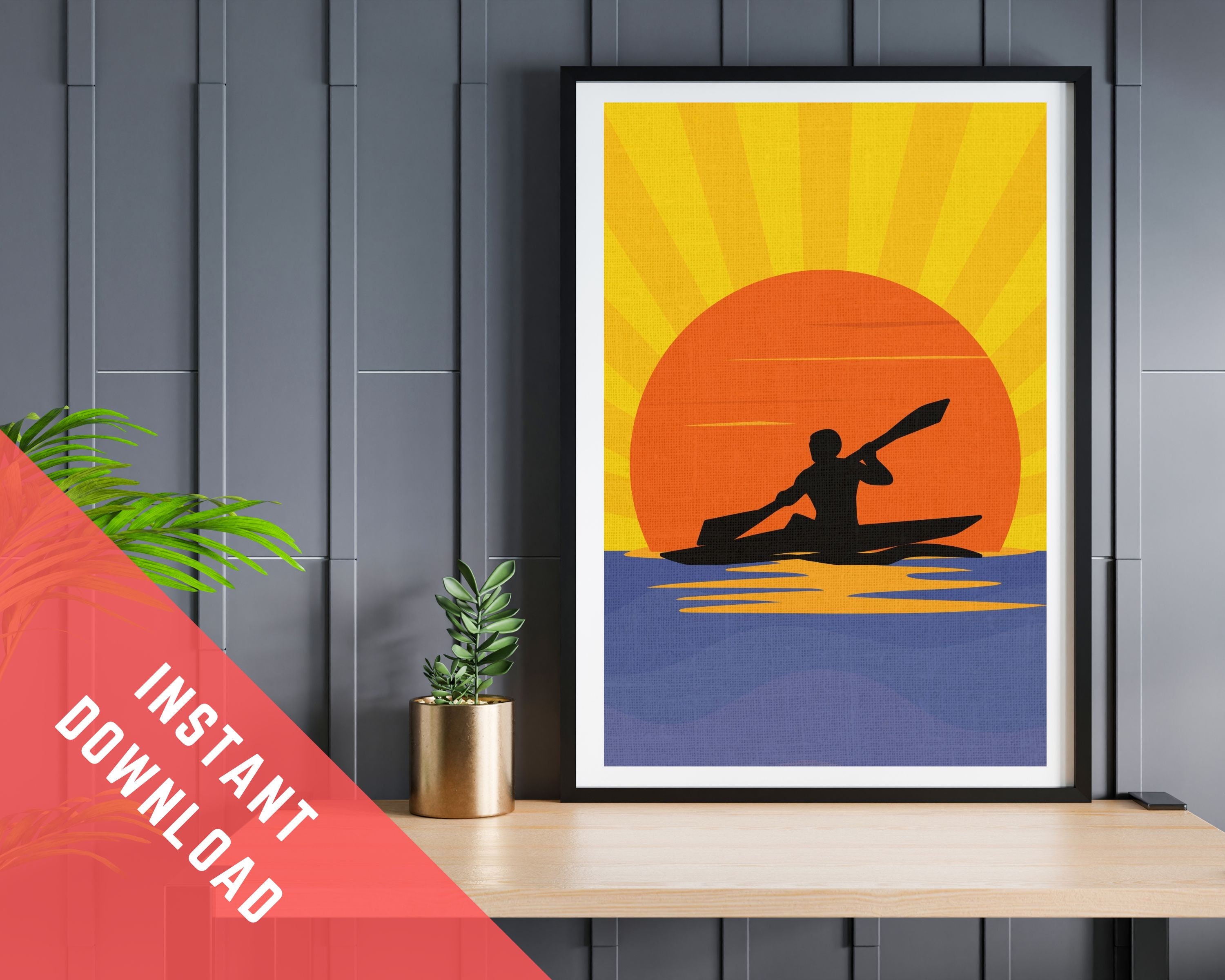 Instant Download Printable Kayak Print. Abstract Paddleboard Art ...