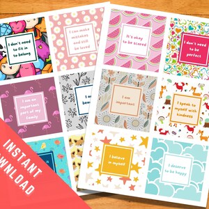 Set of 60 Fun Printable Kids Affirmation Cards |children's Positive ...