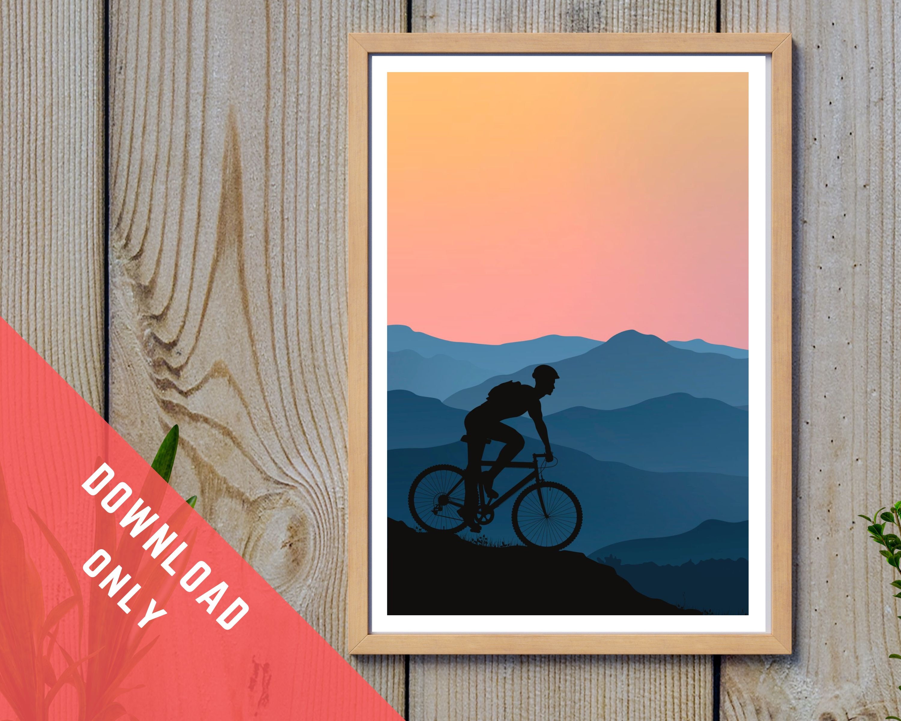 Instant Download Printable Mountain Bike Art Print. Abstract - Etsy