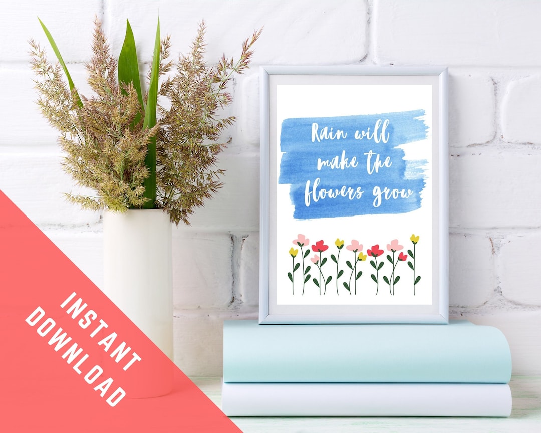 Les Miserables Quote Print Gardening Gift Instant Download "rain Will ...