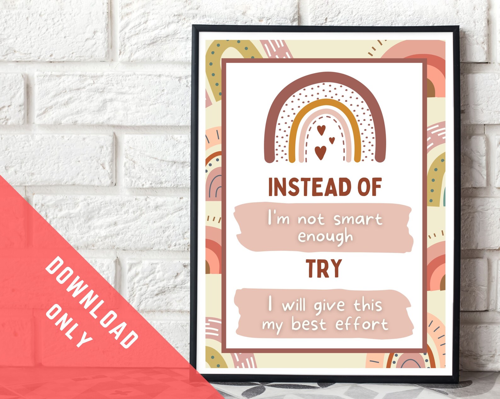 Growth Mindset Poster Set of Six. Growth Mindset Printable - Etsy